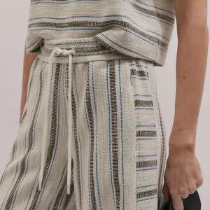 ME+EM Textured Stripe Cropped Track Pant