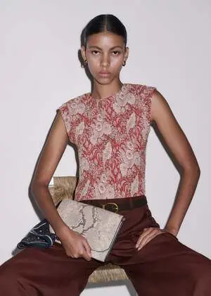 ME+EM Silk Cotton Botanical Print Crop Top