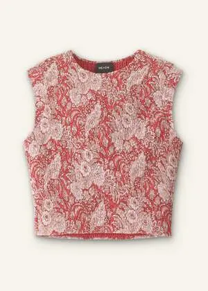 ME+EM Silk Cotton Botanical Print Crop Top