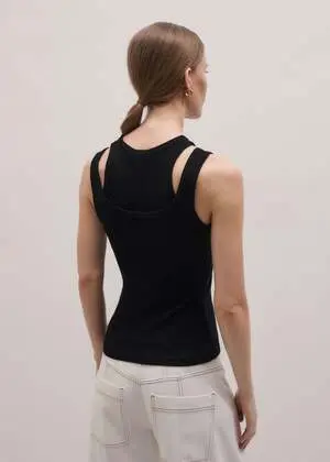 ME+EM Double Layer Slim Vest Set - Black