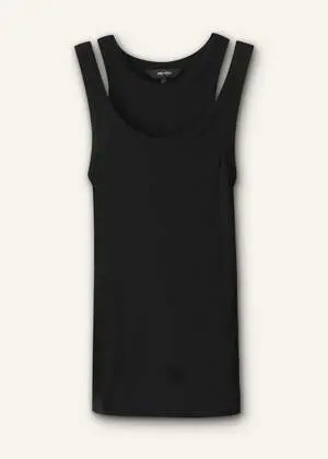 ME+EM Double Layer Slim Vest Set - Black
