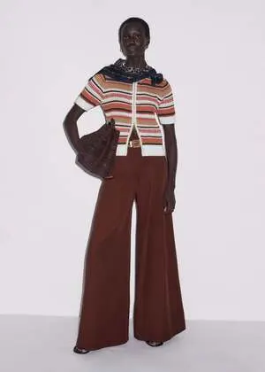 ME+EM Textured Stripe Zip-up Tee