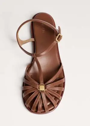 ME+EM Caged T-bar Sandal - Tan