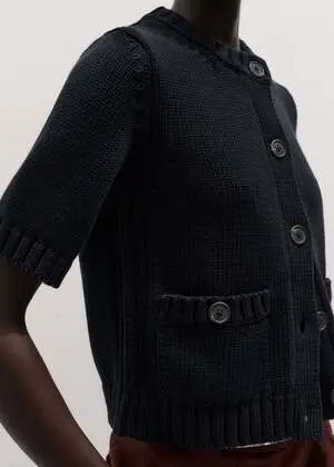 ME+EM Straight Knit Button-through Tee