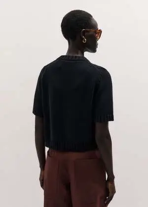ME+EM Straight Knit Button-through Tee