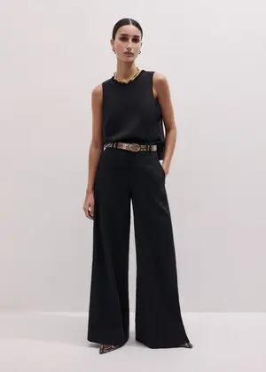 ME+EM Wide-leg Trousers - Black
