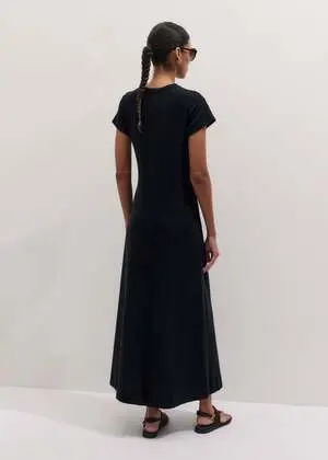 ME+EM Textured A-line Maxi T-shirt Dress