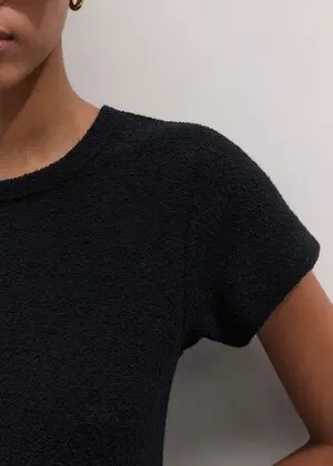 ME+EM Textured A-line Maxi T-shirt Dress - Black