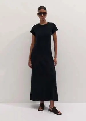 ME+EM Textured A-line Maxi T-shirt Dress