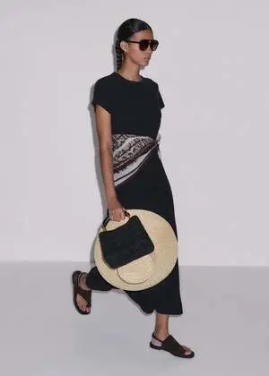 ME+EM Textured A-line Maxi T-shirt Dress