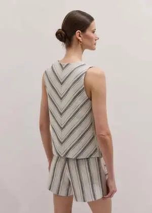ME+EM Textured Stripe Swing Top