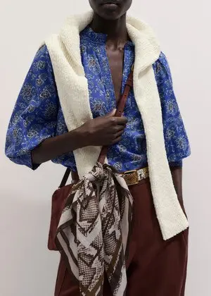 ME+EM Paisley Print Straight Blouse