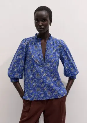 ME+EM Paisley Print Straight Blouse