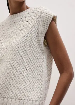 ME+EM Relaxed Fit Crochet Knit Vest
