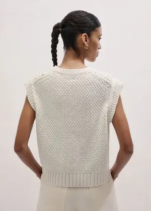 ME+EM Relaxed Fit Crochet Knit Vest