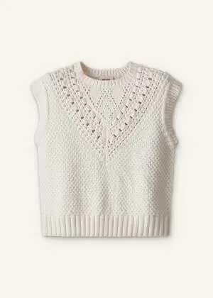 ME+EM Relaxed Fit Crochet Knit Vest