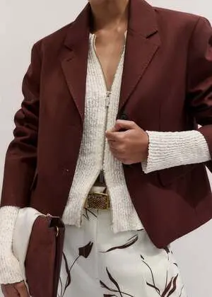 ME+EM Bouclé Zip Through Cardigan