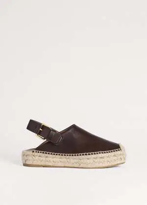 ME+EM Leather Slingback Espadrille - Chocolate