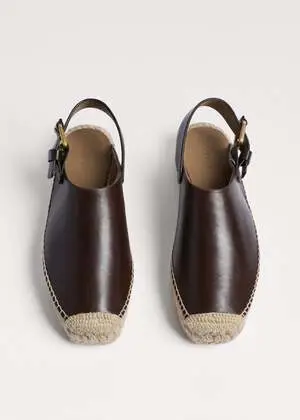 ME+EM Leather Slingback Espadrille - Chocolate