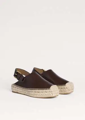 ME+EM Leather Slingback Espadrille - Chocolate