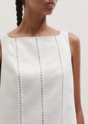 ME+EM Crease-less Linen Stitch Detail Mini Shift Dress
