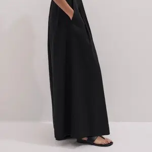 ME+EM Crease-less Linen Culotte Jumpsuit With Belt - Black