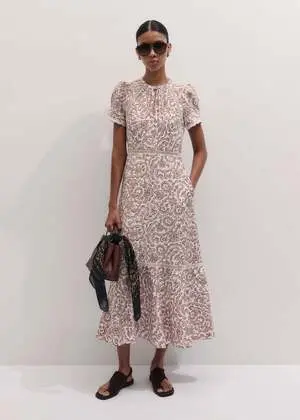 ME+EM Fit & Flare Printed Maxi Dress