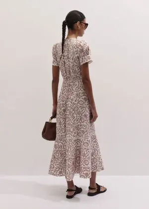ME+EM Fit & Flare Printed Maxi Dress