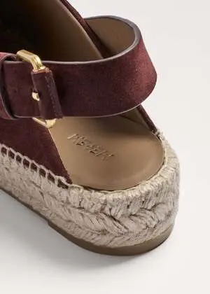 ME+EM Suede Slingback Espadrilles - Dark Cinnamon