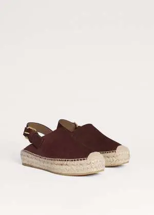 ME+EM Suede Slingback Espadrilles - Dark Cinnamon