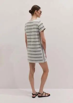 ME+EM Textured Stripe Mini Dress