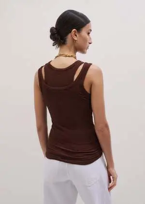 ME+EM Slim Vest Set - Cinnamon Brown