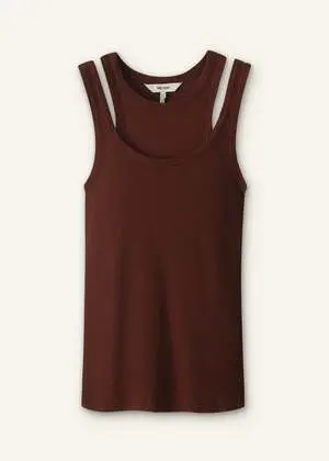 ME+EM Slim Vest Set - Cinnamon Brown