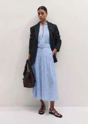 ME+EM Broderie Anglaise Maxi Dress With Belt