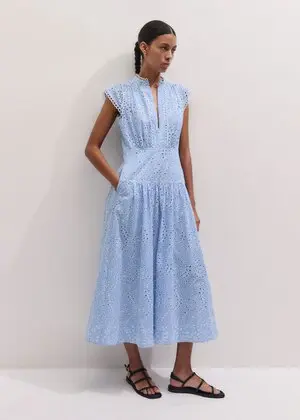 ME+EM Broderie Anglaise Maxi Dress With Belt