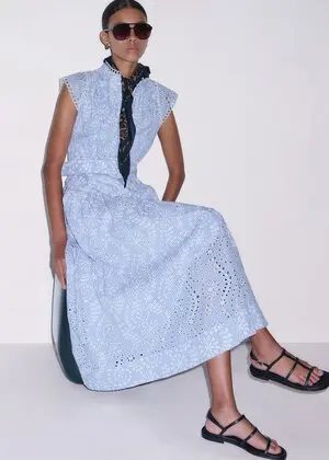 ME+EM Broderie Anglaise Maxi Dress With Belt