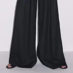 ME+EM Crease-less Linen Wide Leg Jumpsuit - Black