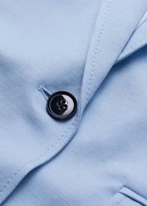 ME+EM Sharp Shoulder Blazer - Sky Blue