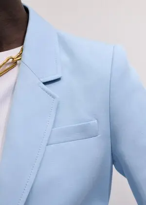 ME+EM Sharp Shoulder Blazer - Sky Blue