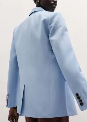 ME+EM Sharp Shoulder Blazer - Sky Blue