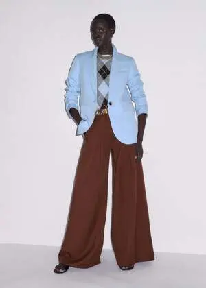 ME+EM Sharp Shoulder Blazer - Sky Blue