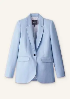 ME+EM Sharp Shoulder Blazer - Sky Blue