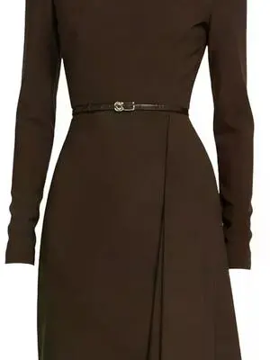 Elie Saab Belted Draped Midi Dress