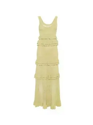 Sandro Ruffled Knit Maxi Dress