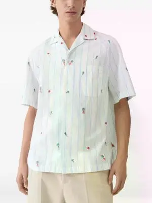 Jacquemus The Romarin Striped-pattern Shirt - White