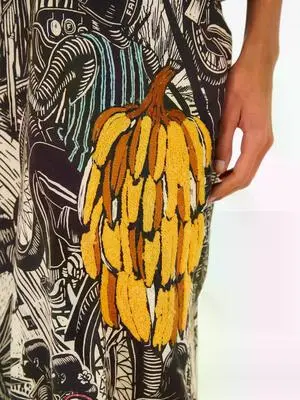 Farm Rio Graphic-print Embroidered Dress