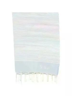 MC2 SAINT BARTH Foutas Striped Beach Towel - Blue