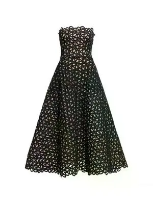 Elie Saab Strapless A-line Midi Dress