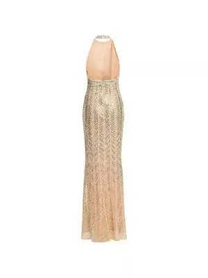 Elie Saab Bead-embroidered Maxi Dress - Neutrals