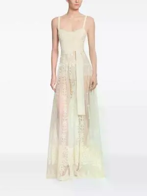 Elie Saab Sleeveless Tulle Maxi Dress